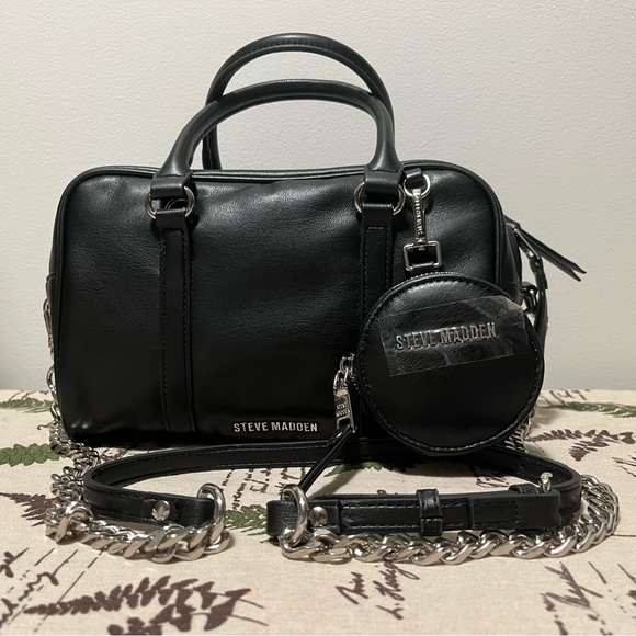 Steve Madden | Bags | Steve Madden Black Bowling Top Handle Crossbody ...